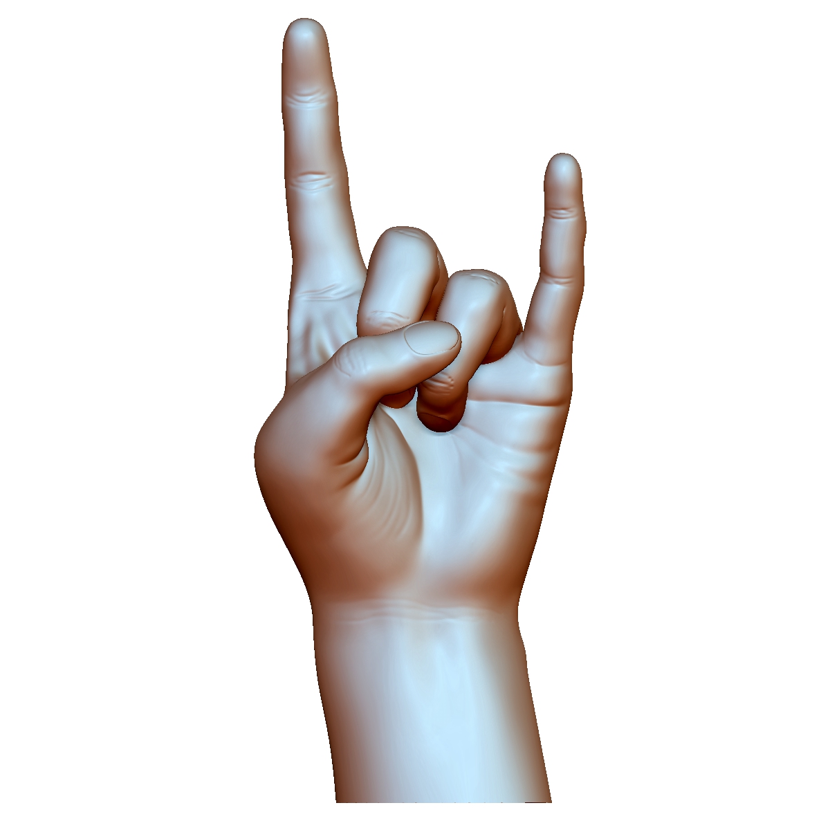 STL file Hard rock hand gesture male 🪨 (OBJ)・Model to download and 3D ...