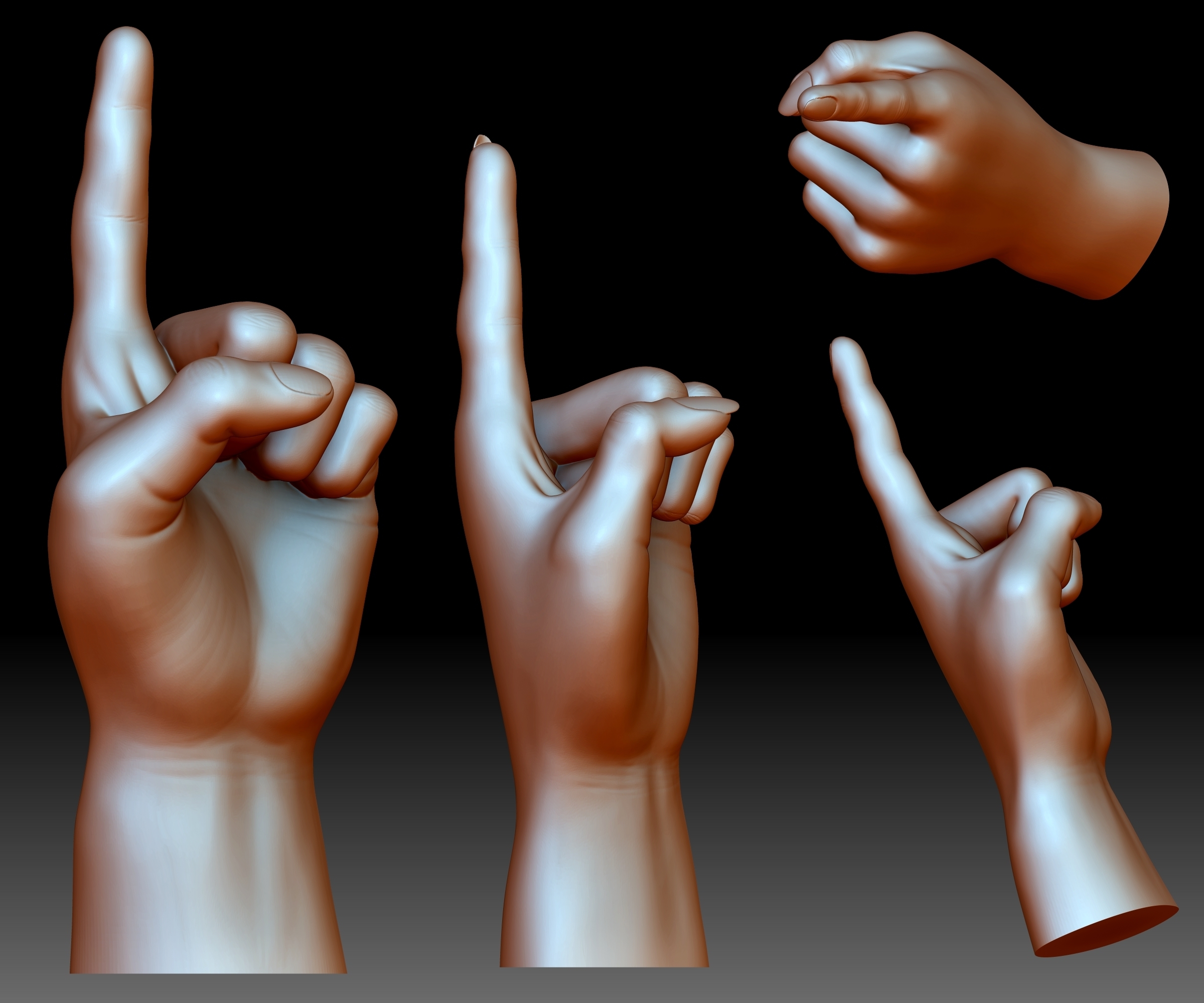 STL file Hand point gesture STL file 3D printable model male female ...
