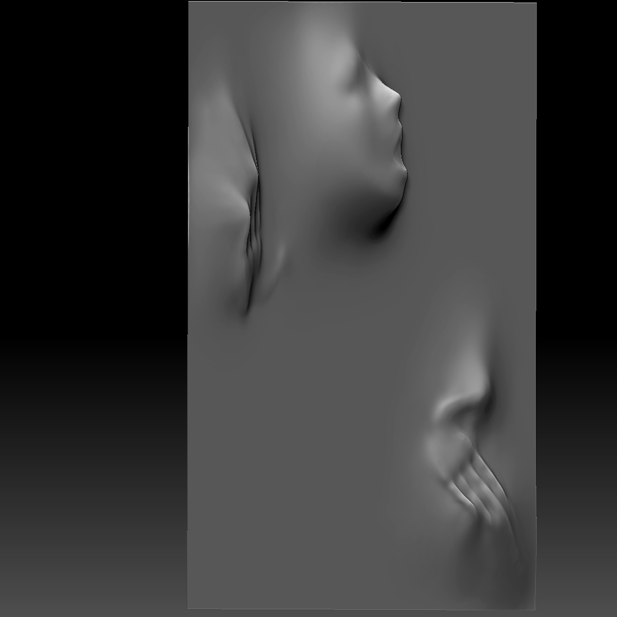 3D file Girl screaming bas-relief STL file for CNC or 3D printing 👧・3D ...