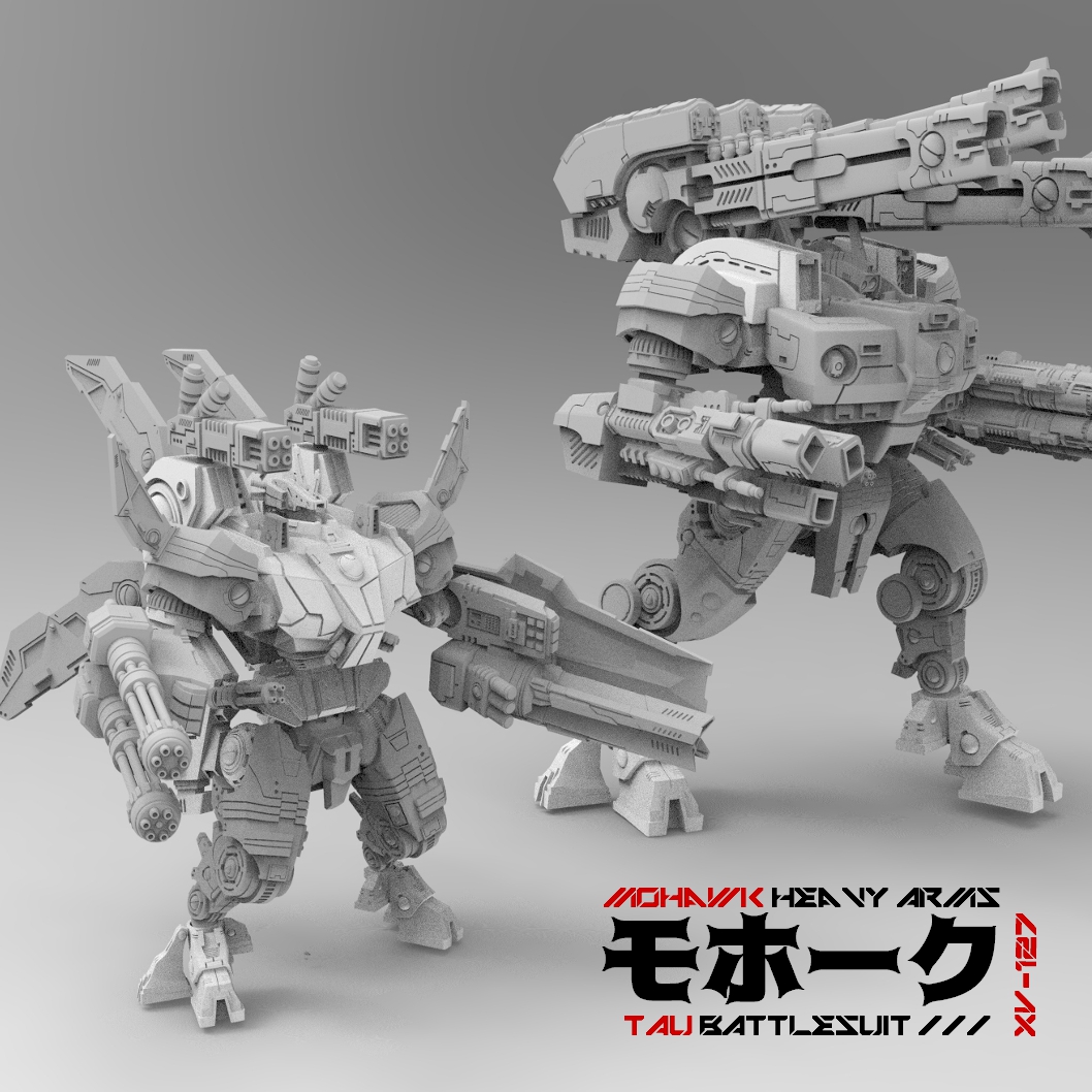 STL file XV127 Mohawk Heavy Arms Battlesuit 🎲・3D print model to ...