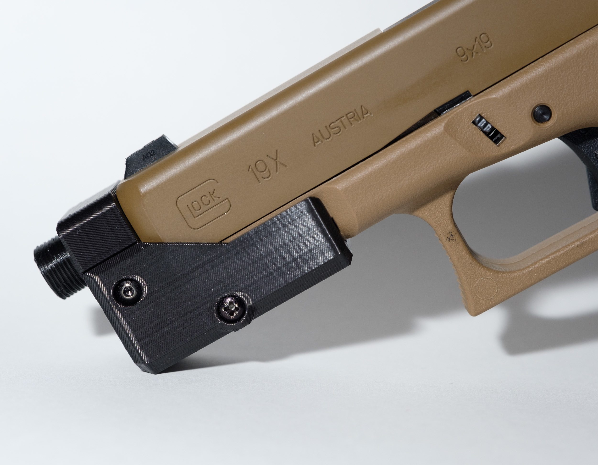 🔫 Glock 19 (X) thread adapter・ STL File for ・Cults