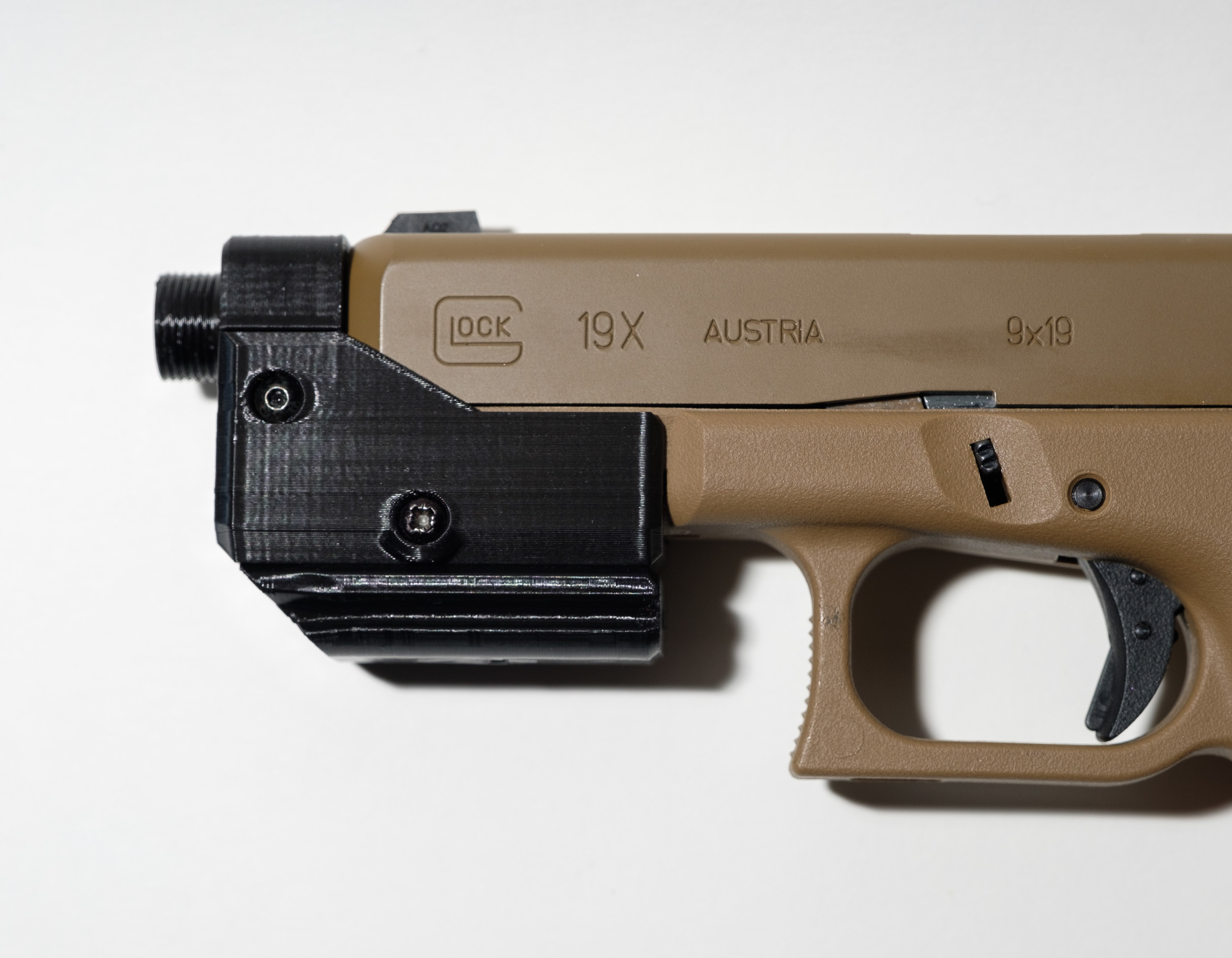 🔫 Glock 19 (X) thread adapter・ STL File for ・Cults