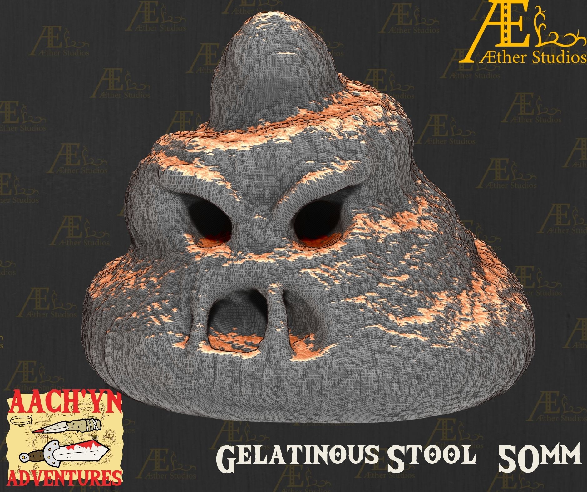 💩 Aach'yn Adventures - Gelatinous Stool・Free 3D File for ・Cults