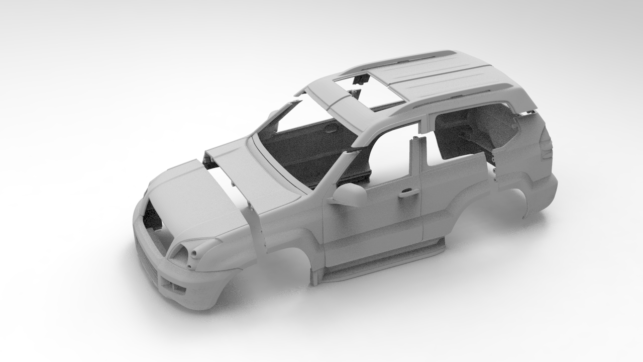 🚗 RC car body Toyota Prado 3 doors 275mm wheelbase Axial RC4WD・ STL ...