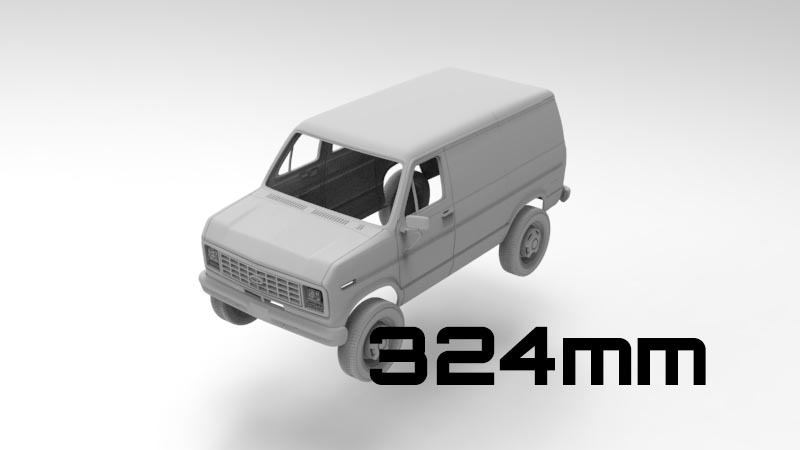 🚗 RC car 3d print body Ford Van 324mm wheelbase・ STL File for ・Cults