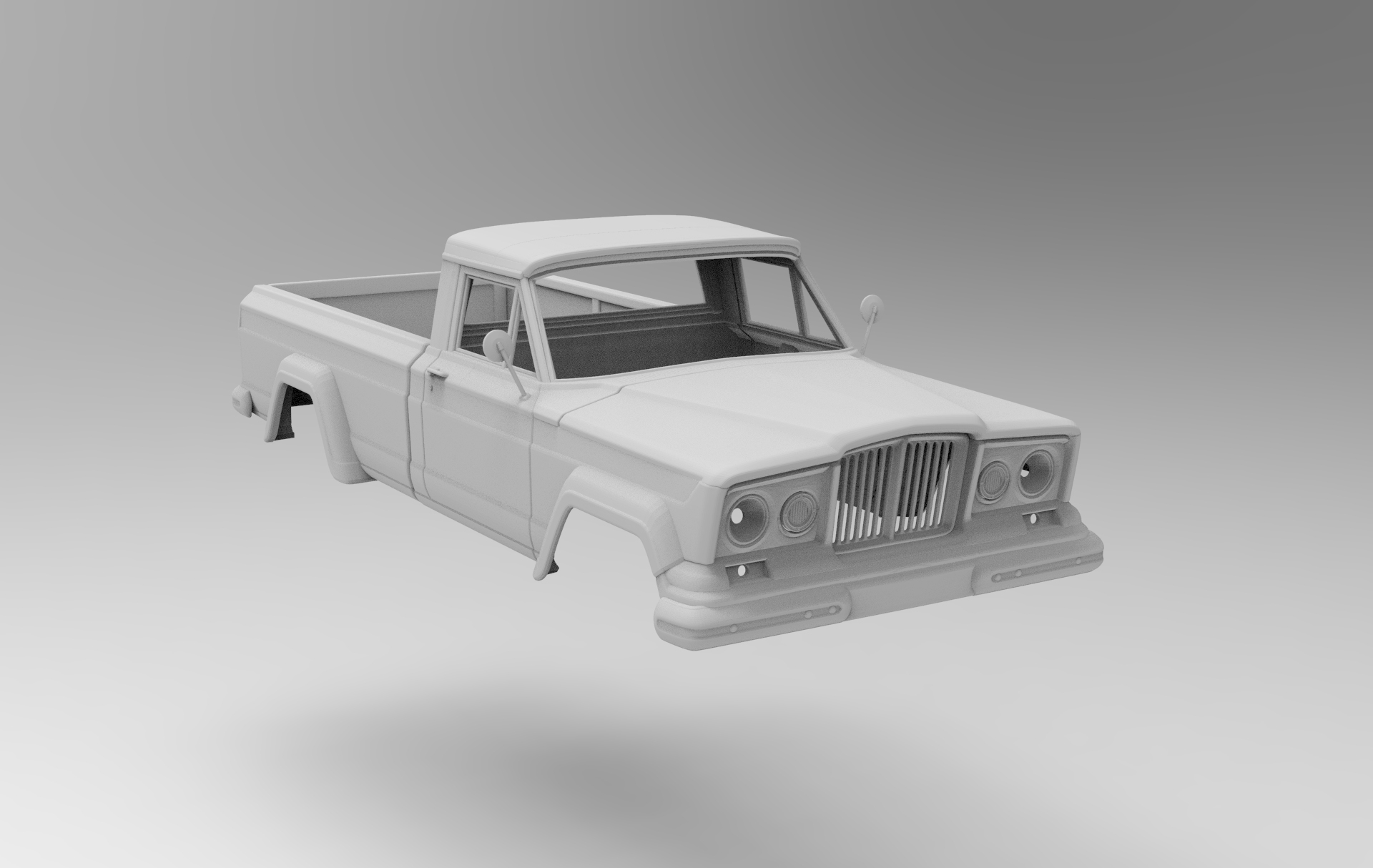 👴 STL files for 3d print RC body Old Jeep Gladiator / Comanche Axial ...