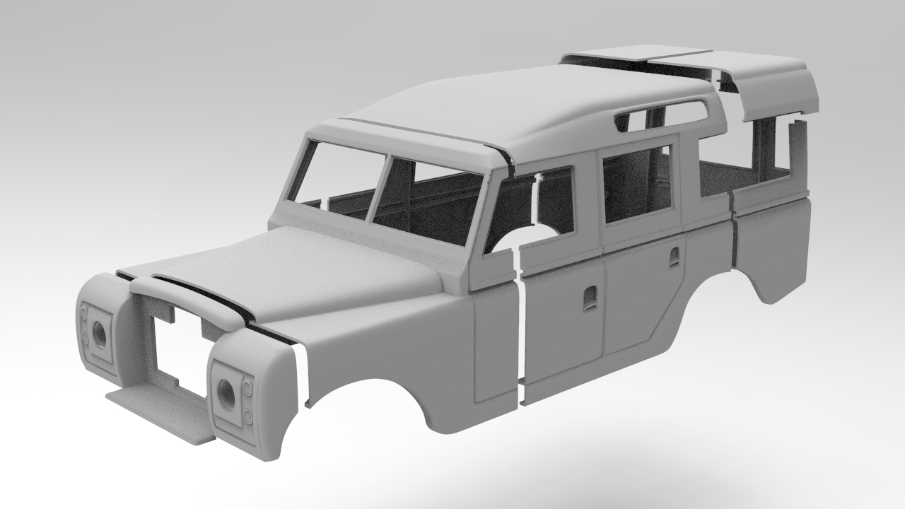 STL file Land Rover old 3d model 334mm wheelbase Axial, RC body 👴・3D ...