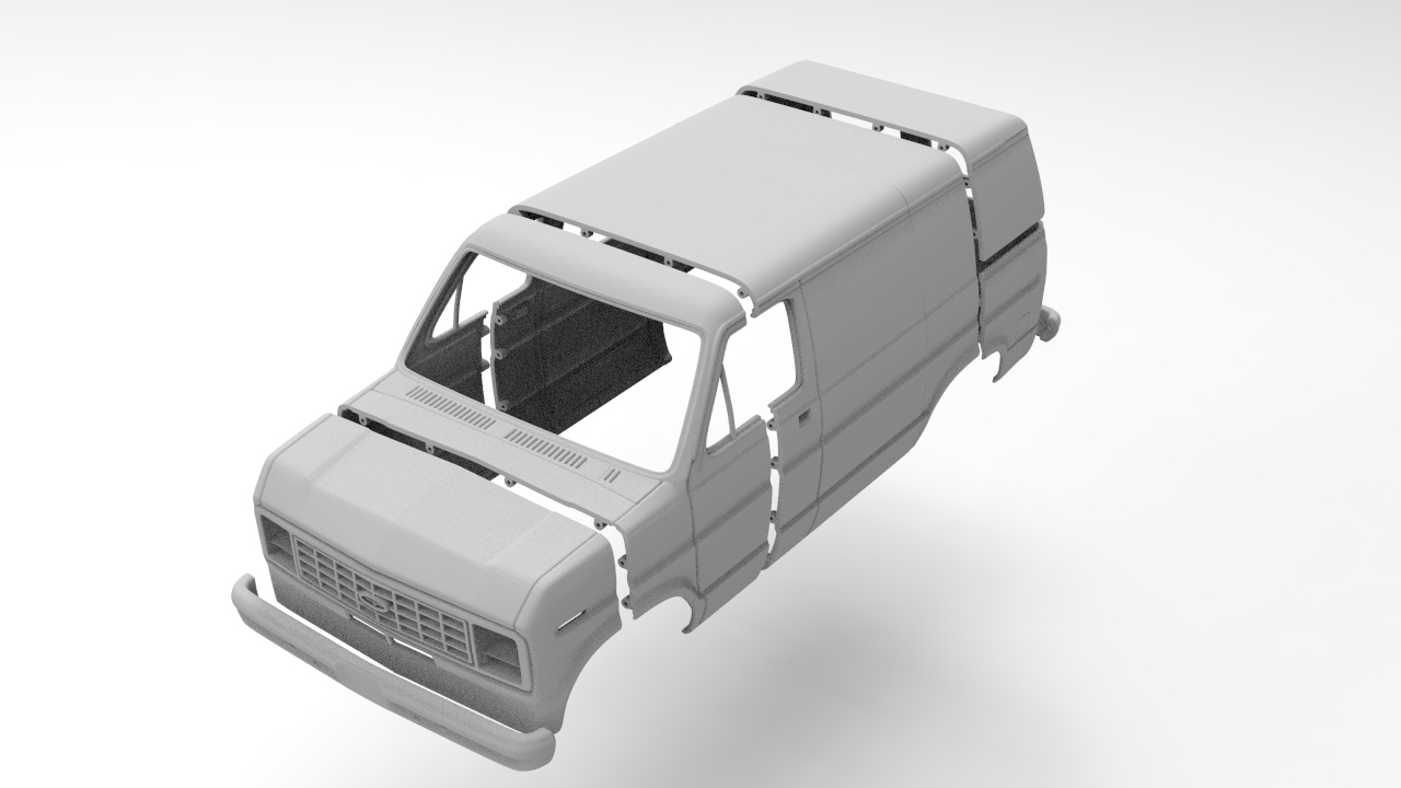 🚗 RC car 3d print body Ford Van 324mm wheelbase・ STL File for ・Cults