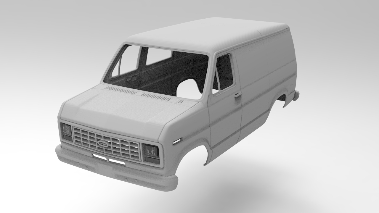🚗 RC car 3d print body Ford Van 324mm wheelbase・ STL File for ・Cults
