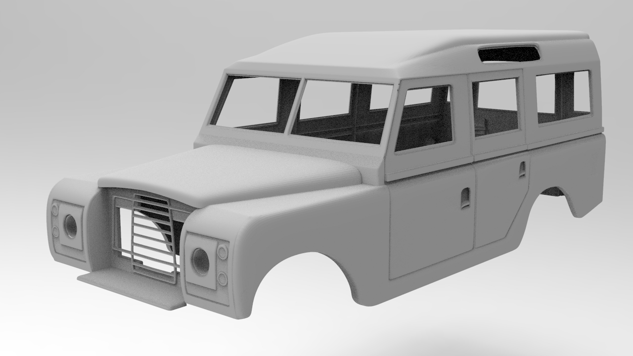 STL file Land Rover old 3d model 334mm wheelbase Axial, RC body 👴・3D ...