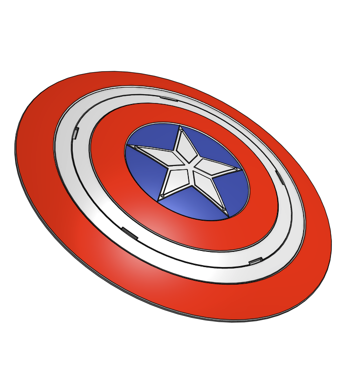 STL file Captain America Shield (Full Scale) 🛡️ ・Model to download and ...