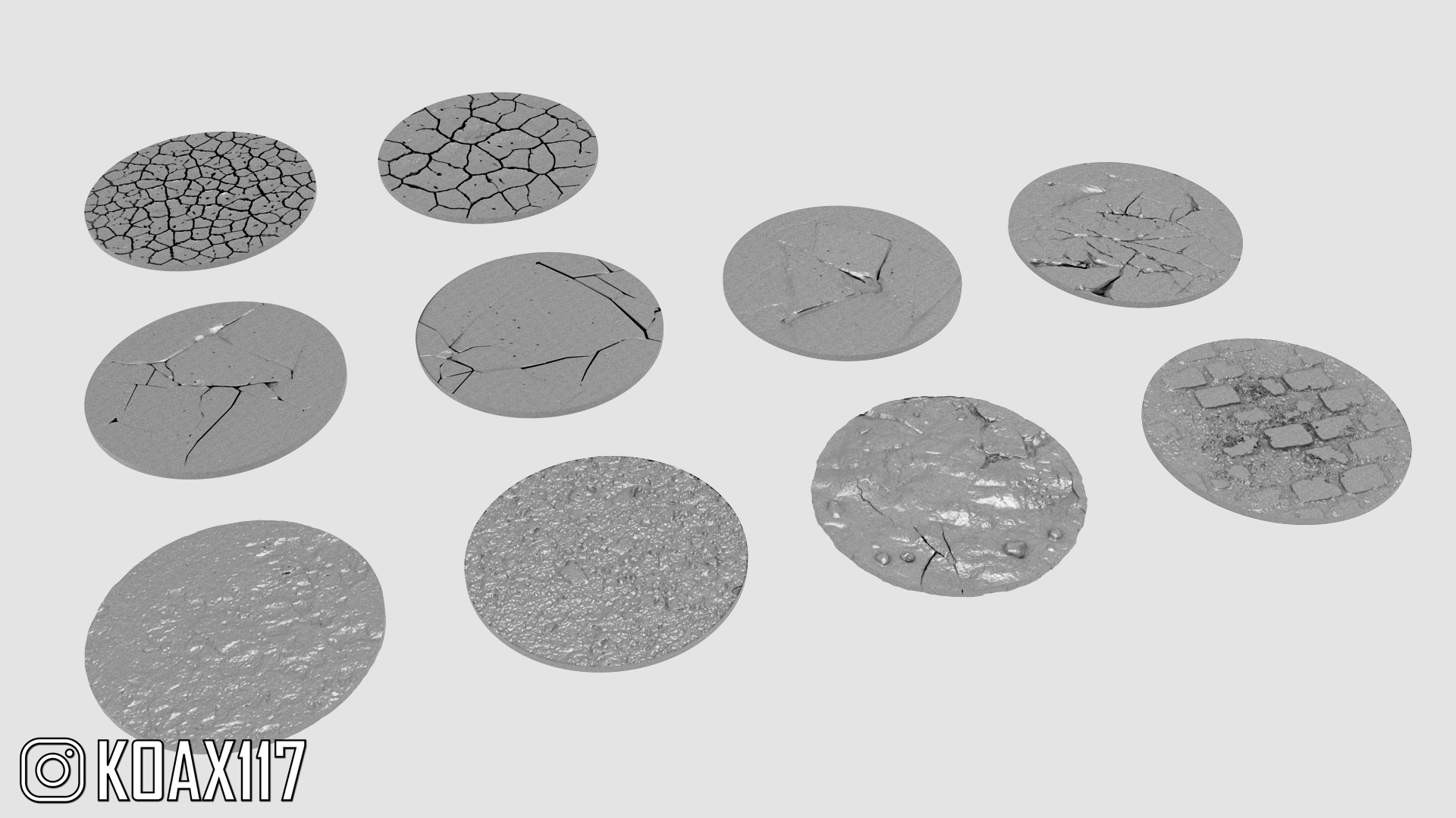 免费 STL 文件 Ground Bases for Figures 🎲 ・可下载 3D 打印模型・Cults