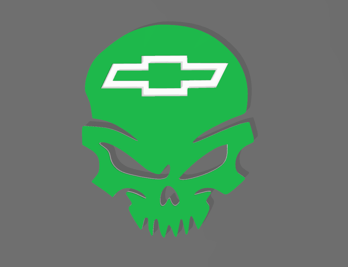 🚙 CHEVROLET SKULL・Free STL File for ・Cults
