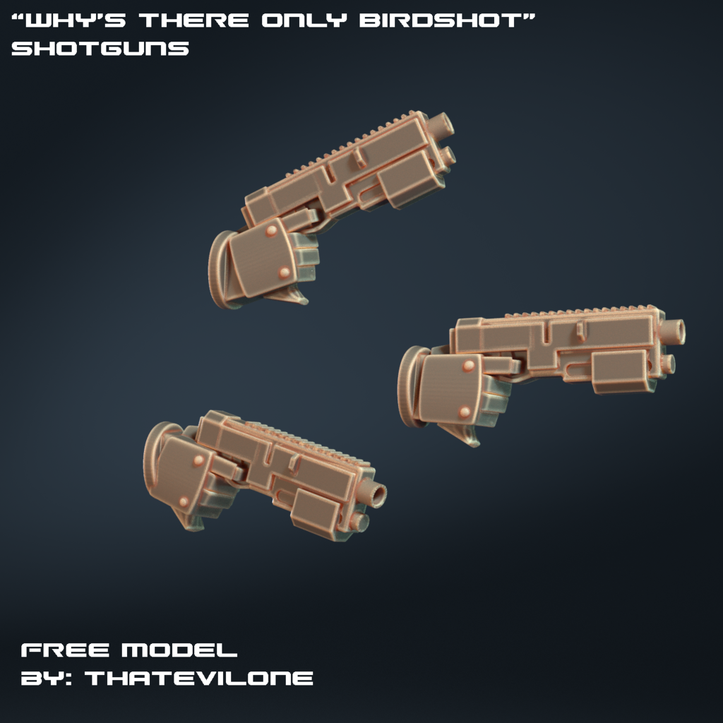 🎭 "Why's there only Birdshot?!" Shotguns・Free 3D File for ・Cults