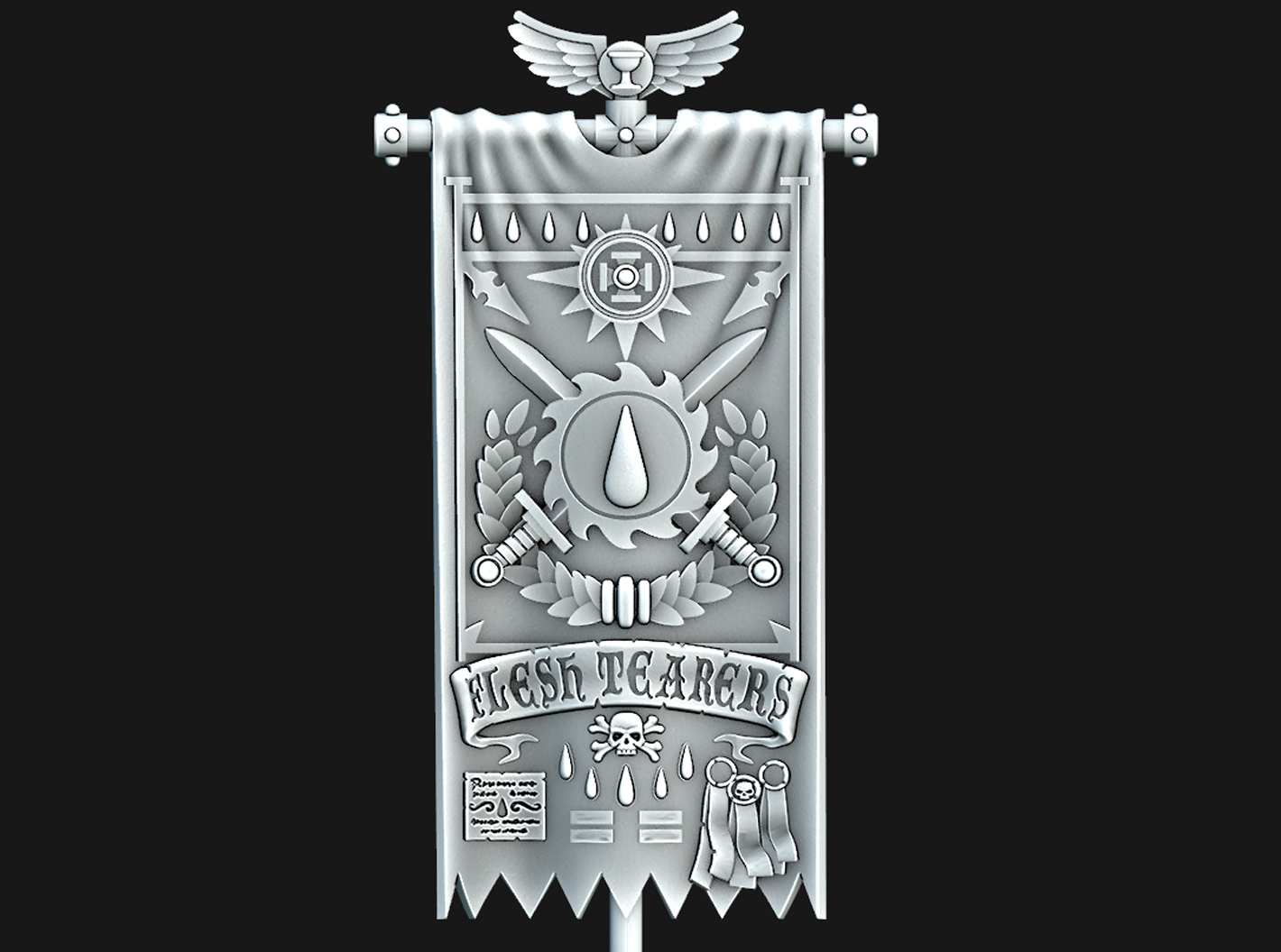 🛰 Flesh Rippers Banner・ STL File for 3D printing・Cults