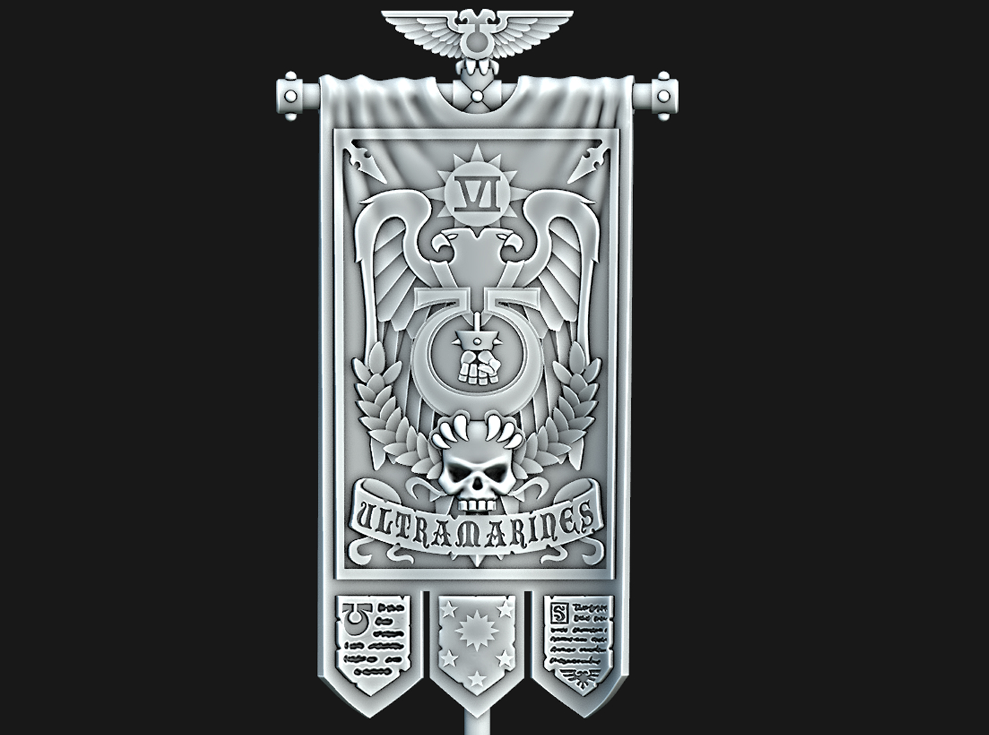 🛰 UM 6th Company Banner・ STL File for 3D printing・Cults