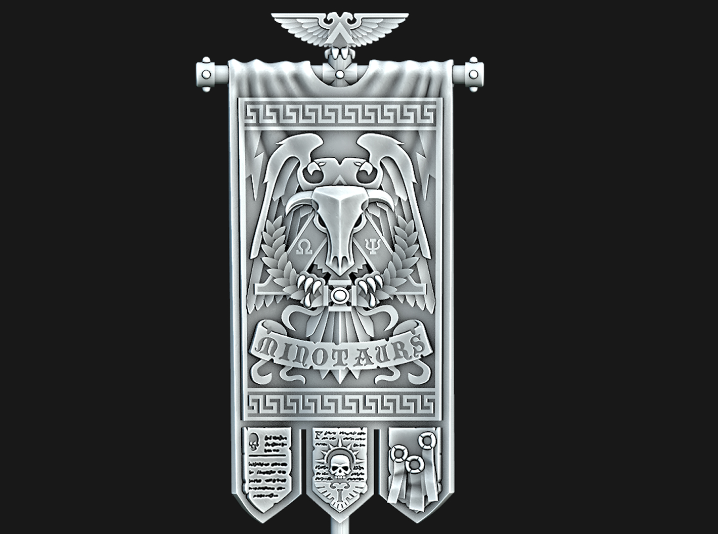 🛰 Minotaurs Banner・ STL File for 3D printing・Cults