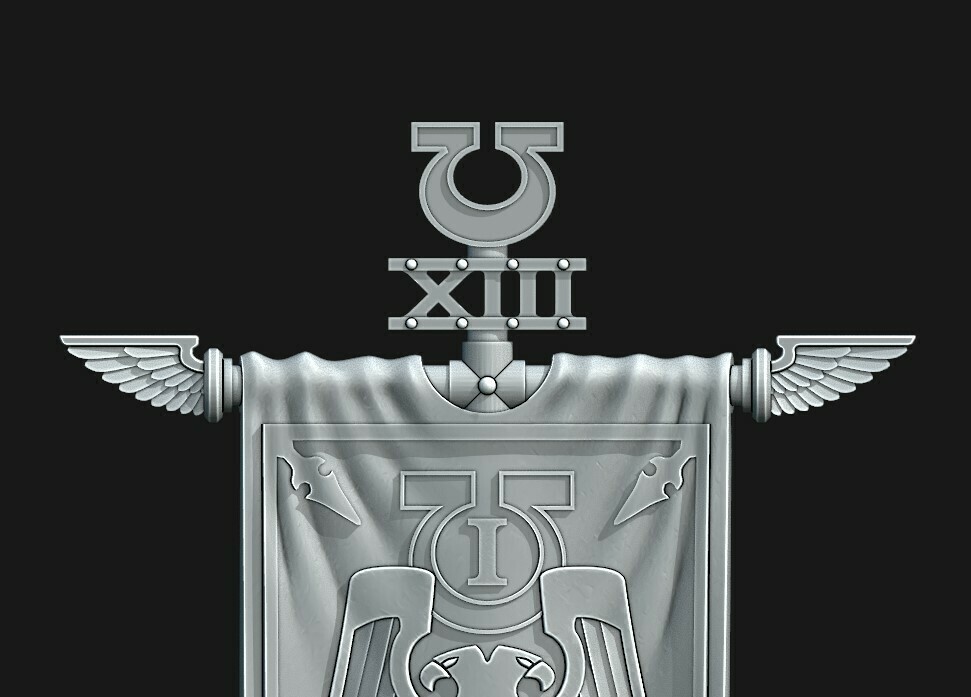 3D 文件 UM 1st Company Banner - Warriors of Ultramar 🥇 ・可下载 3D 打印模板・Cults