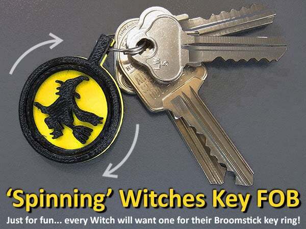 🔑 Spinning Witches Key FOB・Free STL File for ・Cults