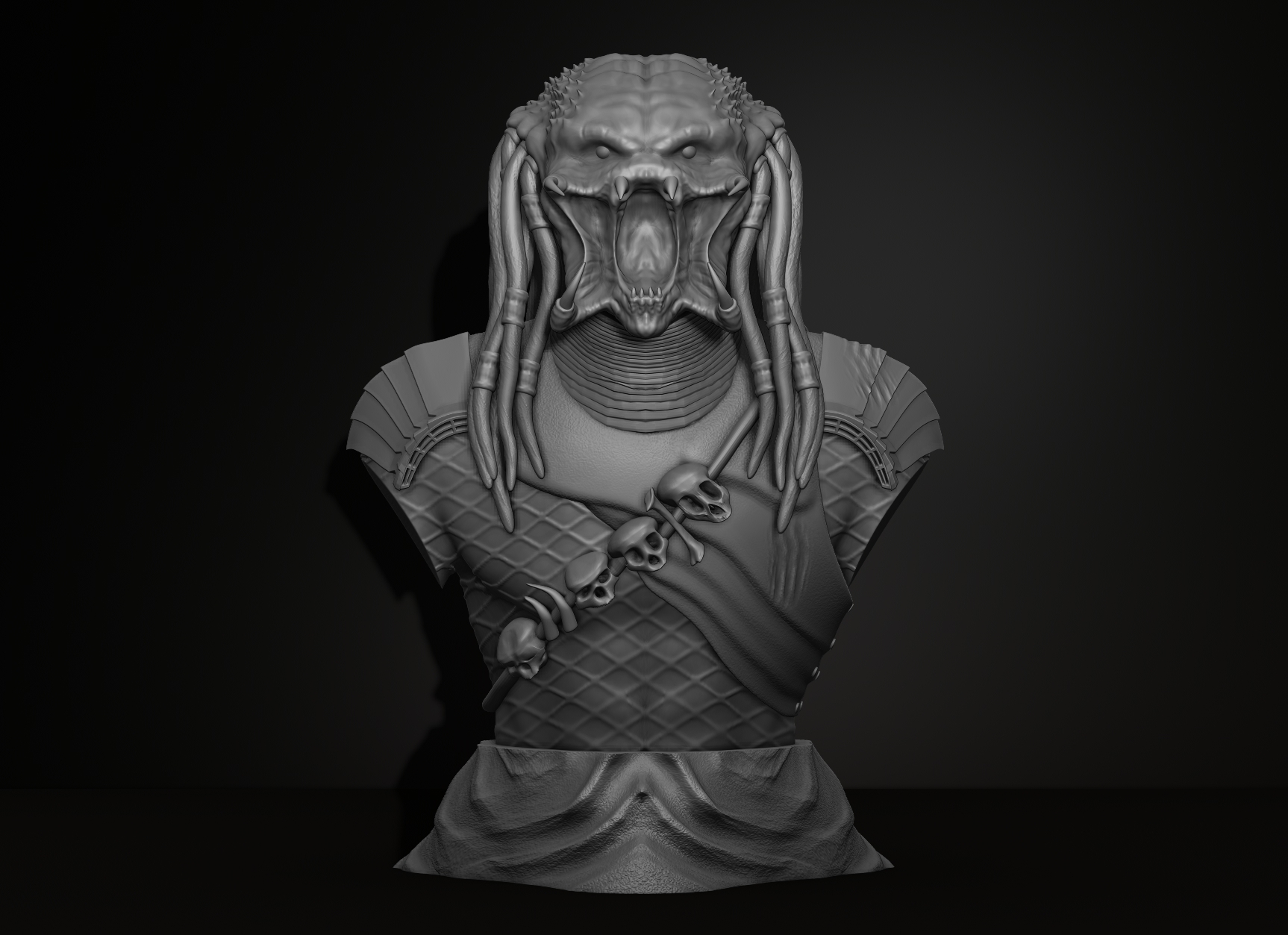 👤 Predator Bust Figurine 3D Printing Assembly・ STL File for ・Cults