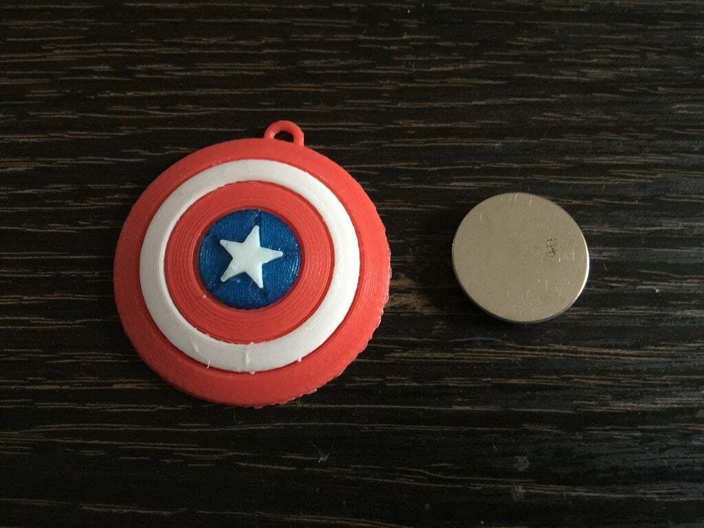 Free STL file Captain America Shield Keychain 🛡️・3D printer model to ...