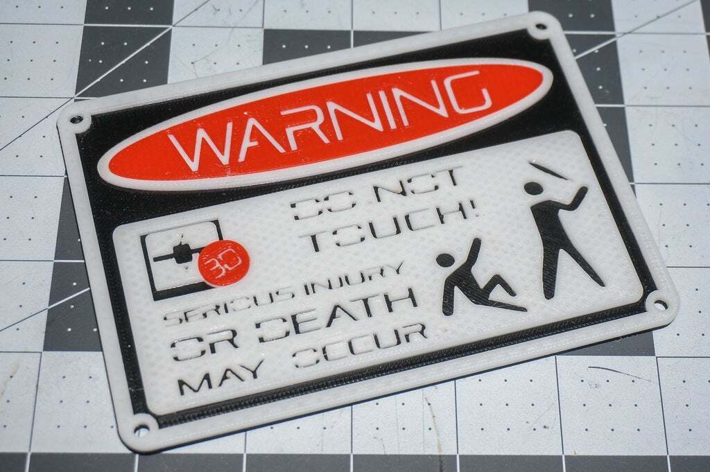 Free STL file "DO NOT TOUCH" warning sign multi-color version for ...