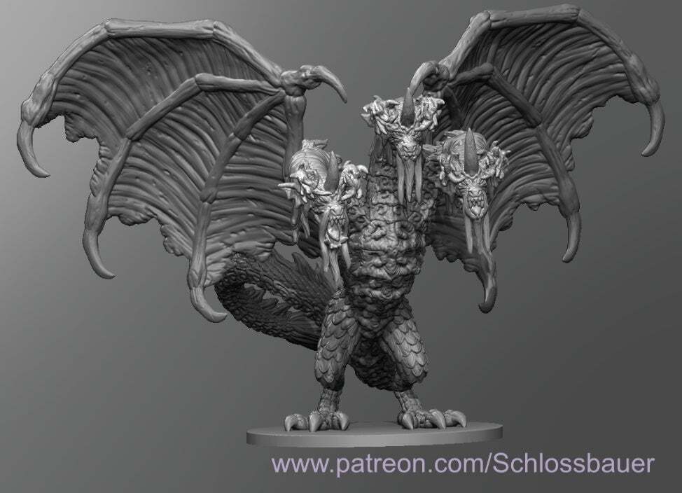 🎲 Gleeok・Free STL File for ・Cults