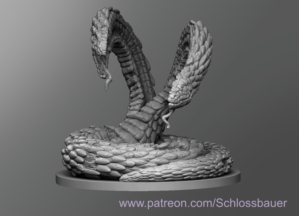 🧟 Giant Zombie Snake・Free STL File for ・Cults