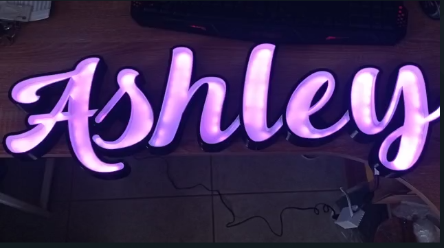 STL file Ashley RGB Luminous Sign 👽・3D printable model to download・Cults
