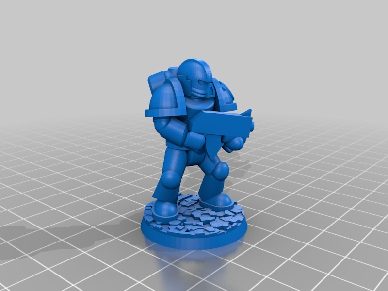 🛰 Ultramarine Tactical Space Marine Warhammer 40000 W40k・Free 3D File for ・Cults