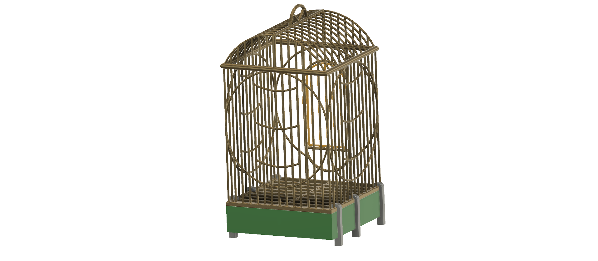 STL file House Style Economy bird cage for finches, canaries, parakeets ...