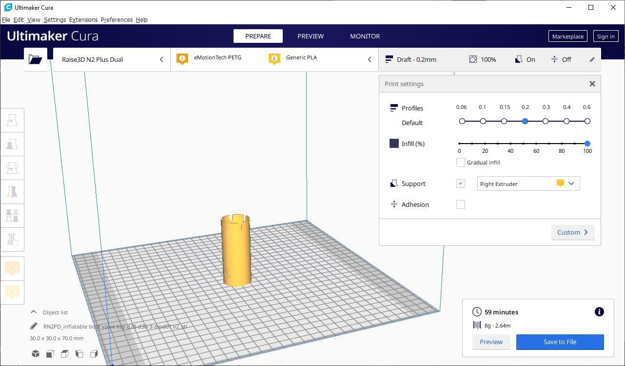 🔑 Key Tool Release For Valve Boat Inflatable 3d print・ STL File for ・Cults