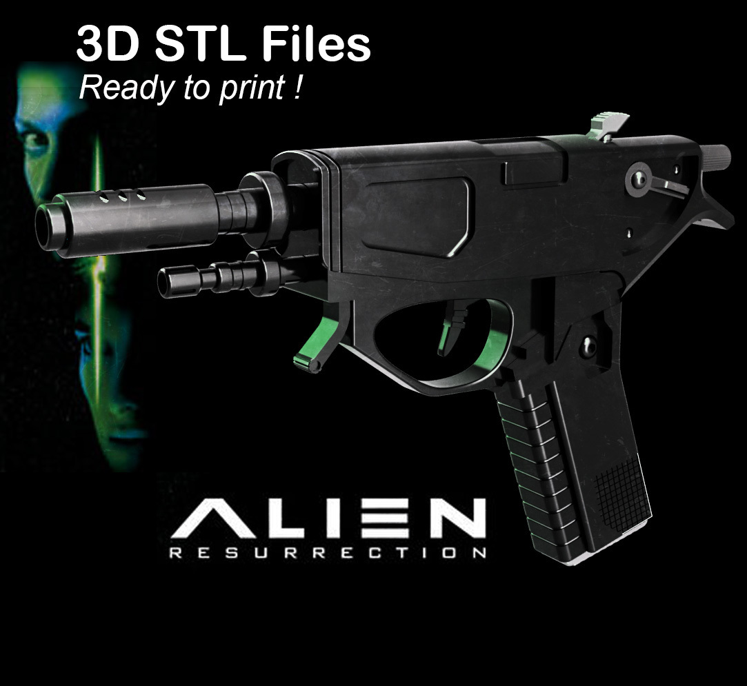 🤐 Zip Gun from "Alien : Resurection" Replica・ 3D File for 3D printing・Cults