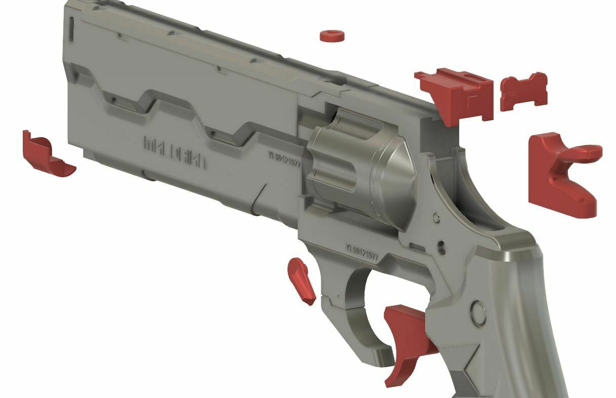 🔫 Cyberpunk Revolver Power Gun・ 3D File for ・Cults