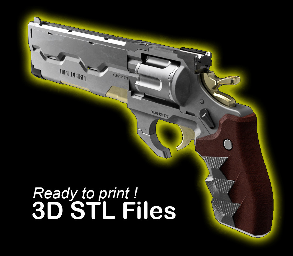 🔫 Cyberpunk Revolver Power Gun・ 3D File for ・Cults