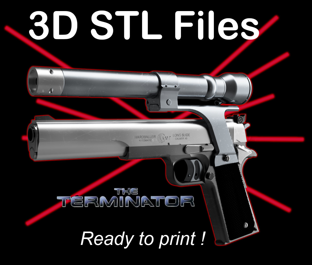 3D file Terminator "AMT Harballer" with Lasersight Replica 🔫・3D ...