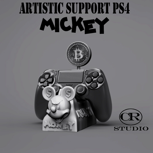 🎨 ps4 mickey art support・Free 3D File for ・Cults