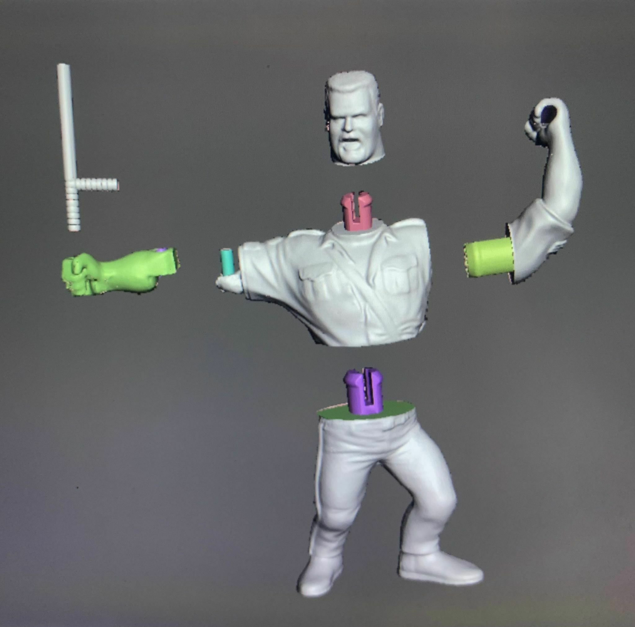 👨 wwf big boss man series 2 hasbro vintage 1990 .stl .obj articulated ...