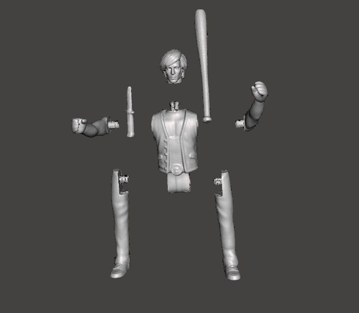 STL file THE WARRIORS MOVIE FIGURE ARTICULATED KENNER STYLE 3.75 Ajax ...