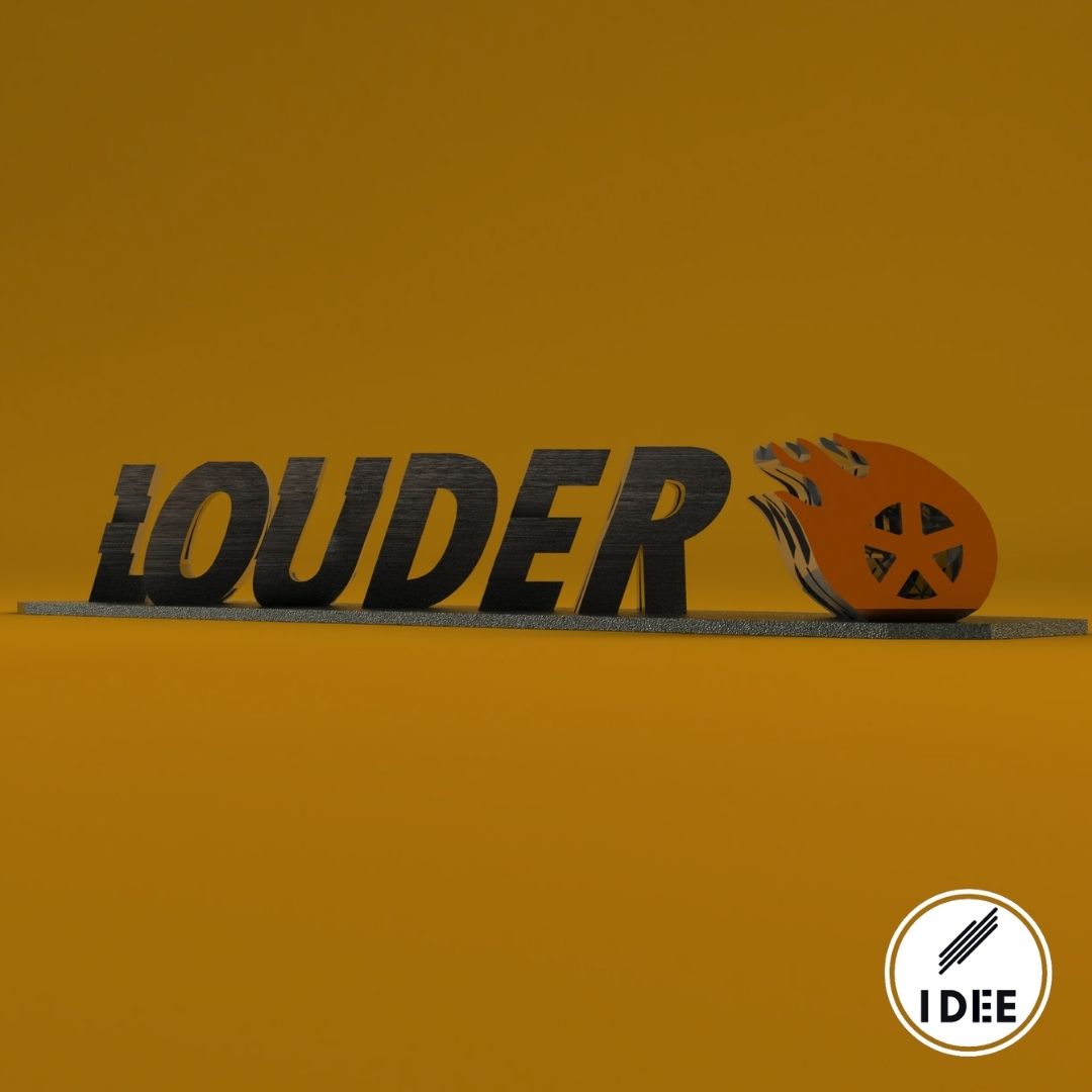 🚗 Faster, Louder. Perspective words・Free STL File for ・Cults