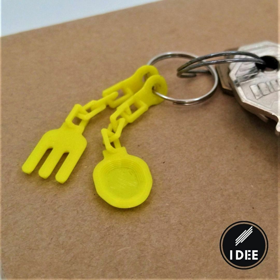 Archivo STL gratis Useless Spoon and Fork Keychain 🥄 ・Diseño de ...