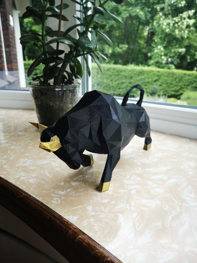 Free STL file Bull low poly 🐂 ・3D printing model to download・Cults