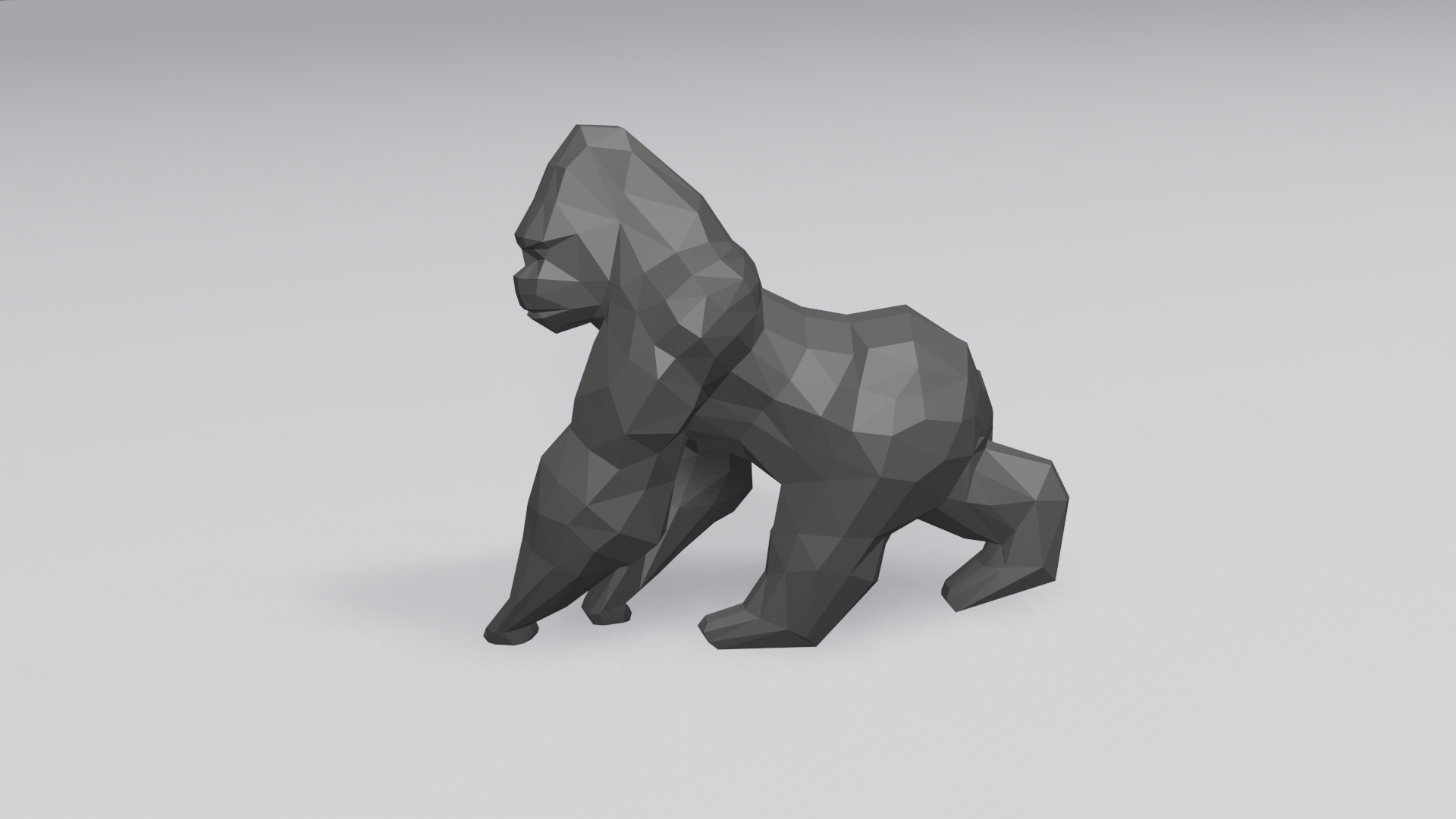 Файл STL Low Poly Gorilla 🦍 ・Шаблон для 3D-печати для загрузки・Cults