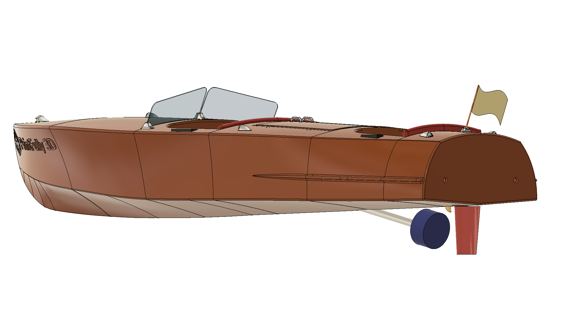 Free STL file RC Boat LUSIA 1952 🛥️ ・Template to download and 3D print ...