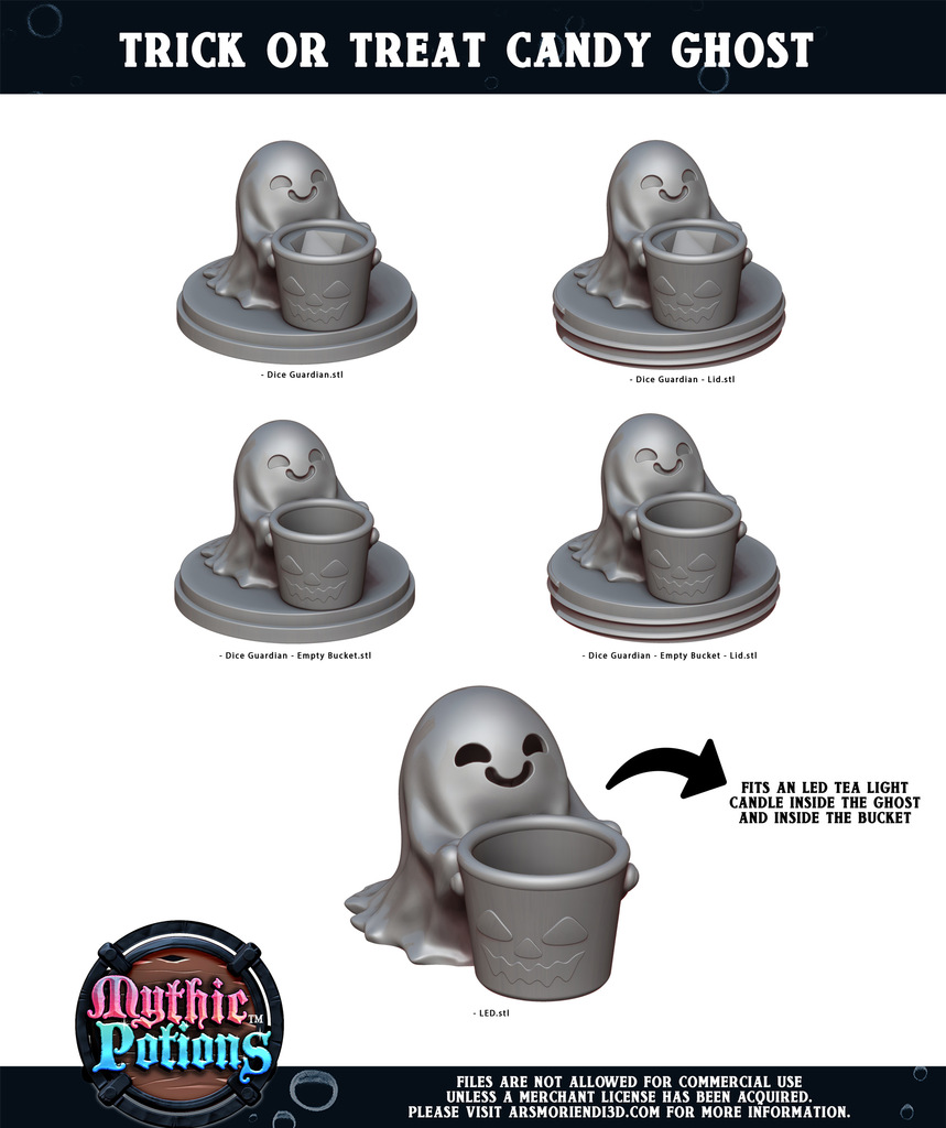 🍬 Trick Or Treat Candy Ghost・Free 3D File for ・Cults