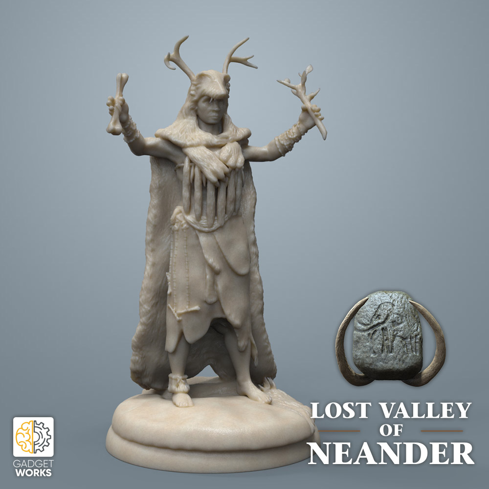 STL file Neanderthal Shaman with Ritual Circle 🟣 ・3D printer design to ...