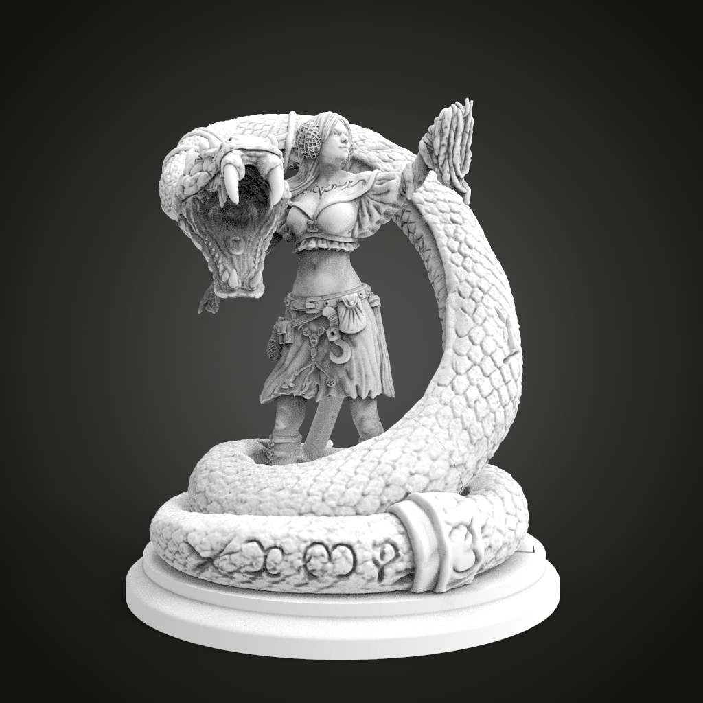 🩸 Blood (Girl with a Snake)・Free STL File for ・Cults