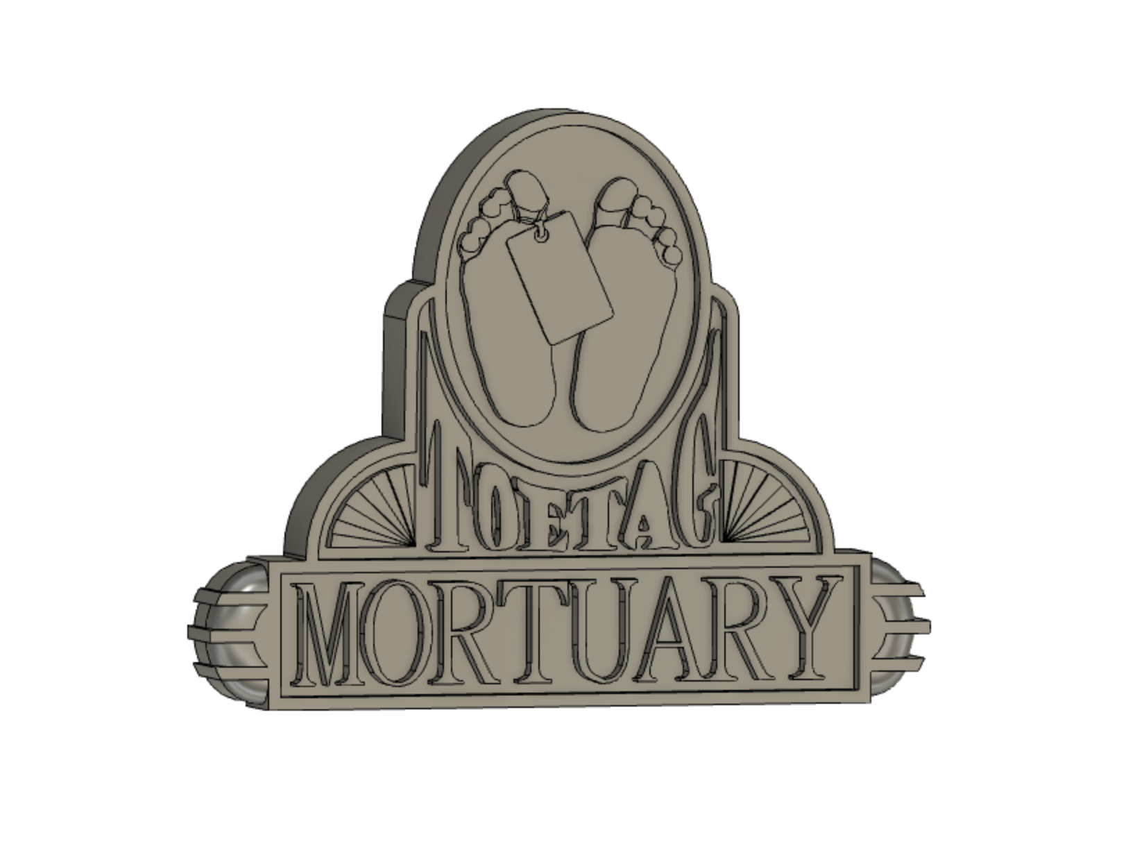 STL file Toe Tag Mortuary sign ⚱️ ・3D print design to download・Cults