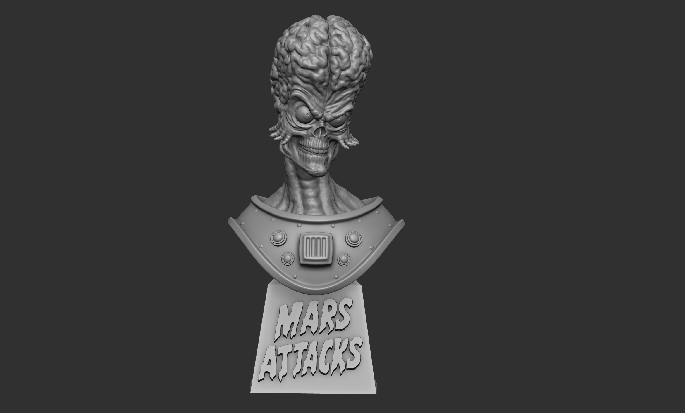 Fichier STL Le buste de Mars Attacks 🗿 ・Modèle pour imprimante 3D à ...