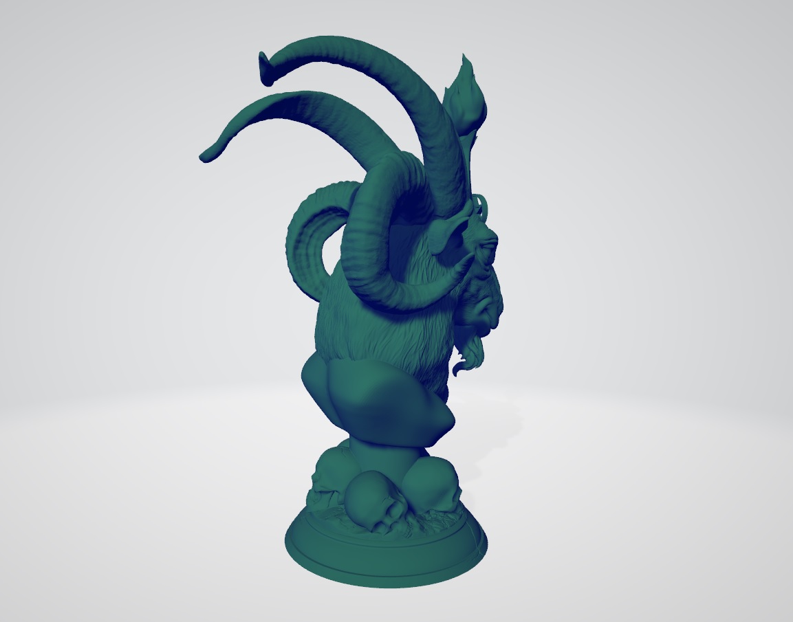 STL file Baphomet Goat Head Bust 🐐 ・3D printer model to download・Cults